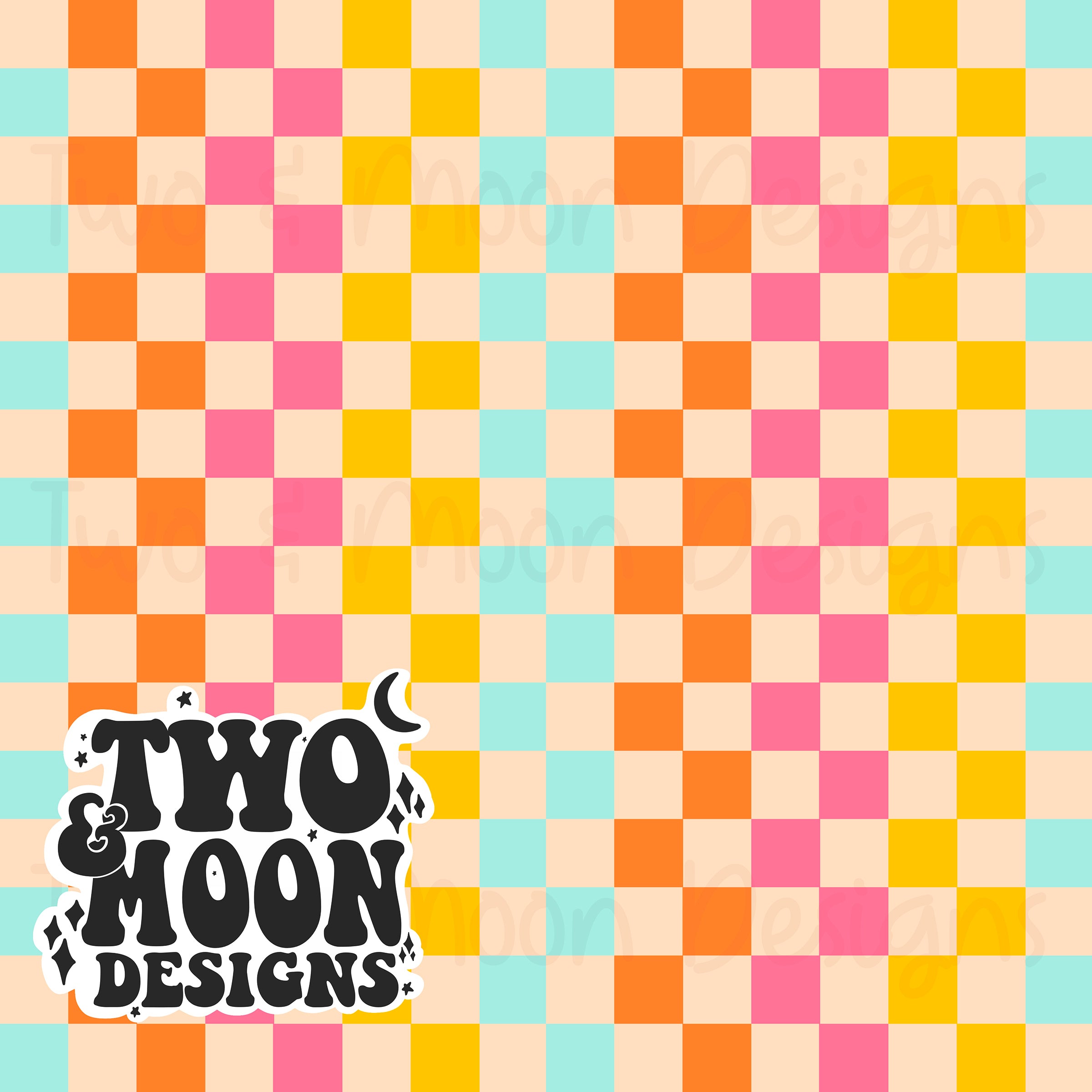 GROOVY GOBBLE CHECKERS – TwoAndMoonsDesigns