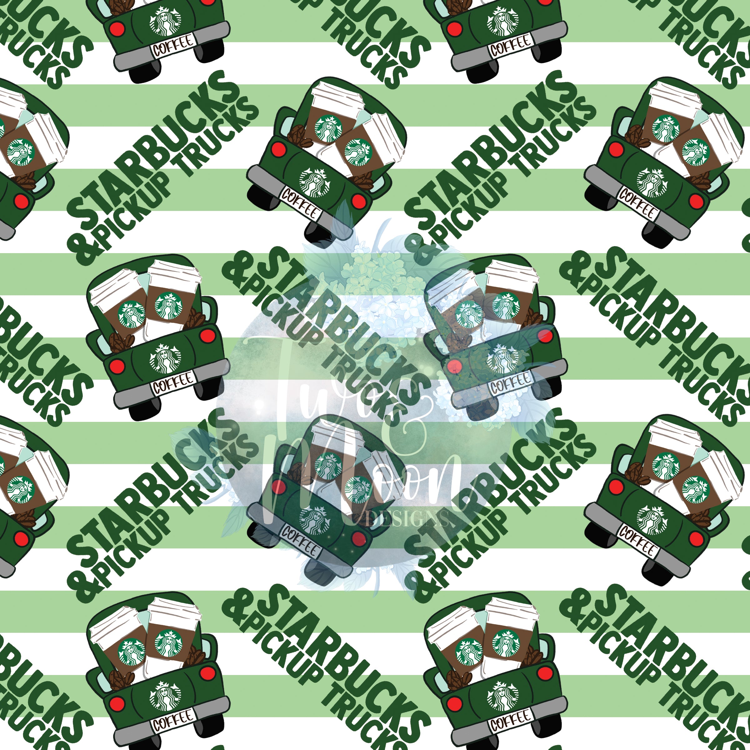 STARBUCKS AND PICKUP TRUCKS STRIPES – TwoAndMoonsDesigns